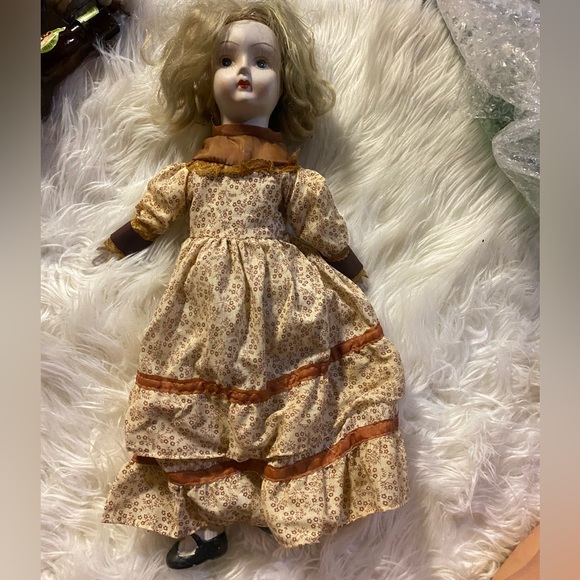 Toys | Antique 192s Porcelain Cloth Doll | Poshmark